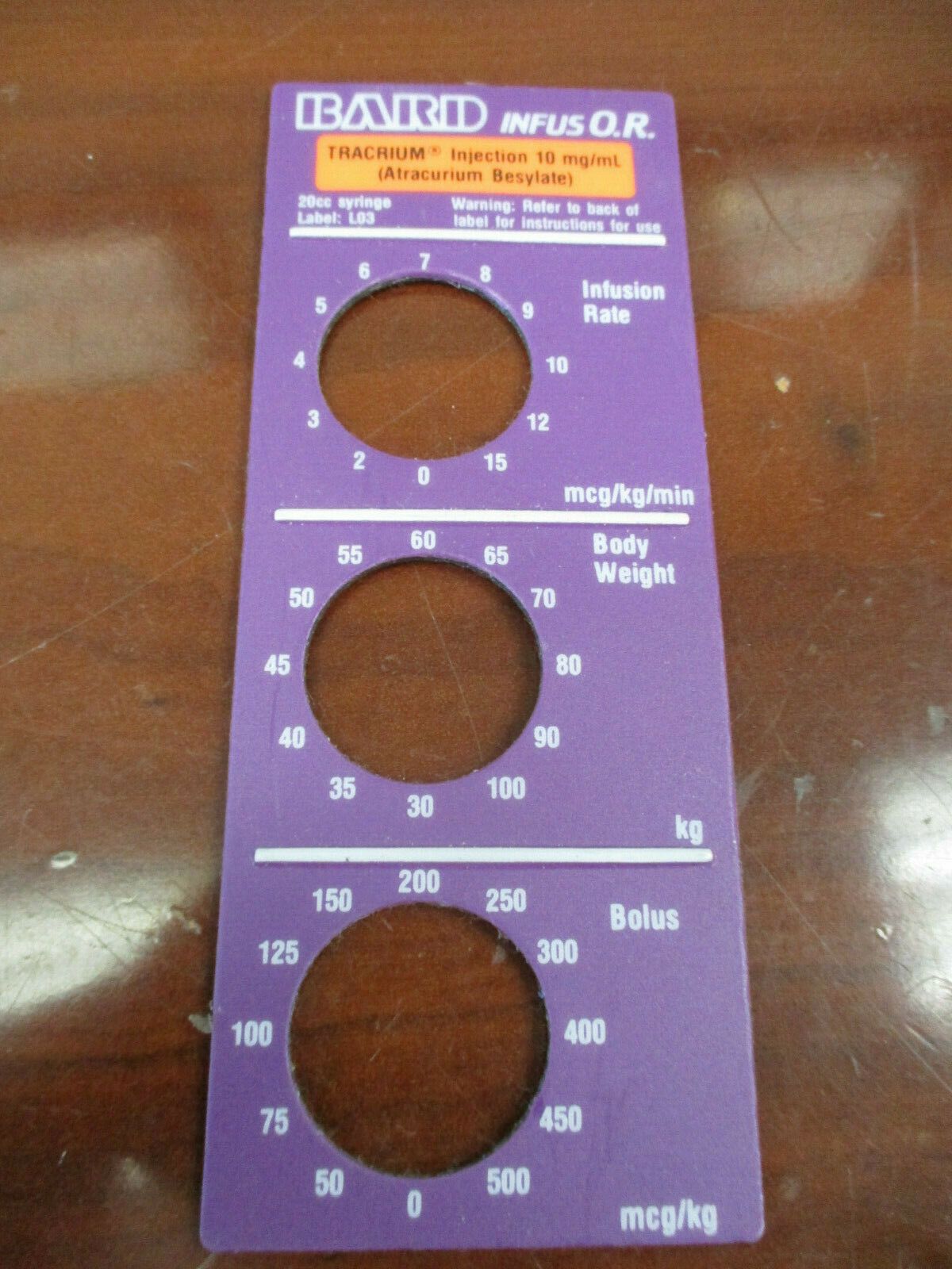 Baxter Bard Infus O.R. Smart Label, Tracrium Injec | LabX.com