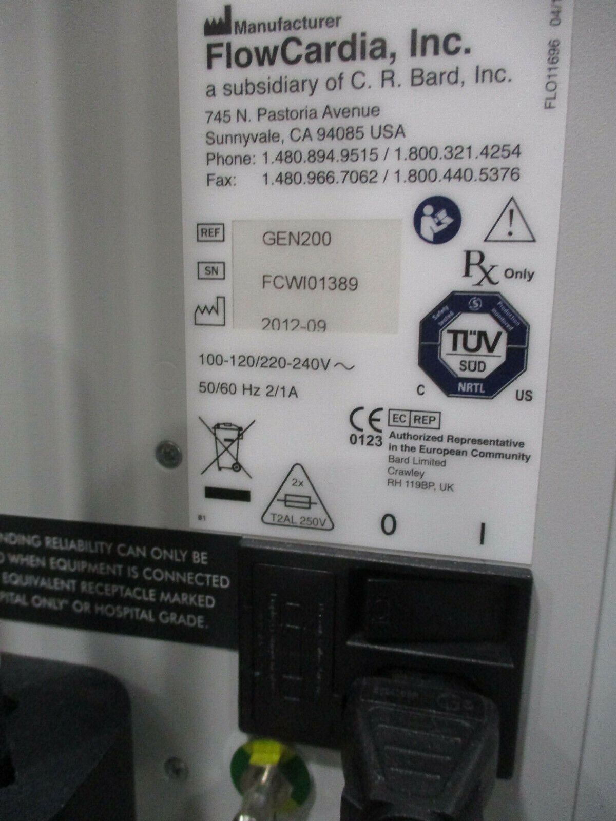 BARD FLOWCARDIA GEN200 CROSSER GENERATOR W/ FOOT C | LabX.com