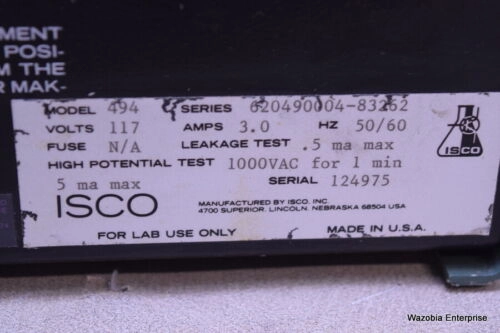 ISCO ELECTROPHORESIS POWER SUPPLY MODEL 494 | LabX.com
