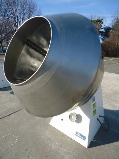 48 In. Stokes Stainless Steel Coating Pan With Baffles & Variable ...