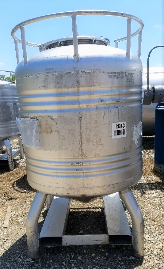 used 800 Liter (~200 gallon) Stainless Steel Sanitary Mixing Tanks ...