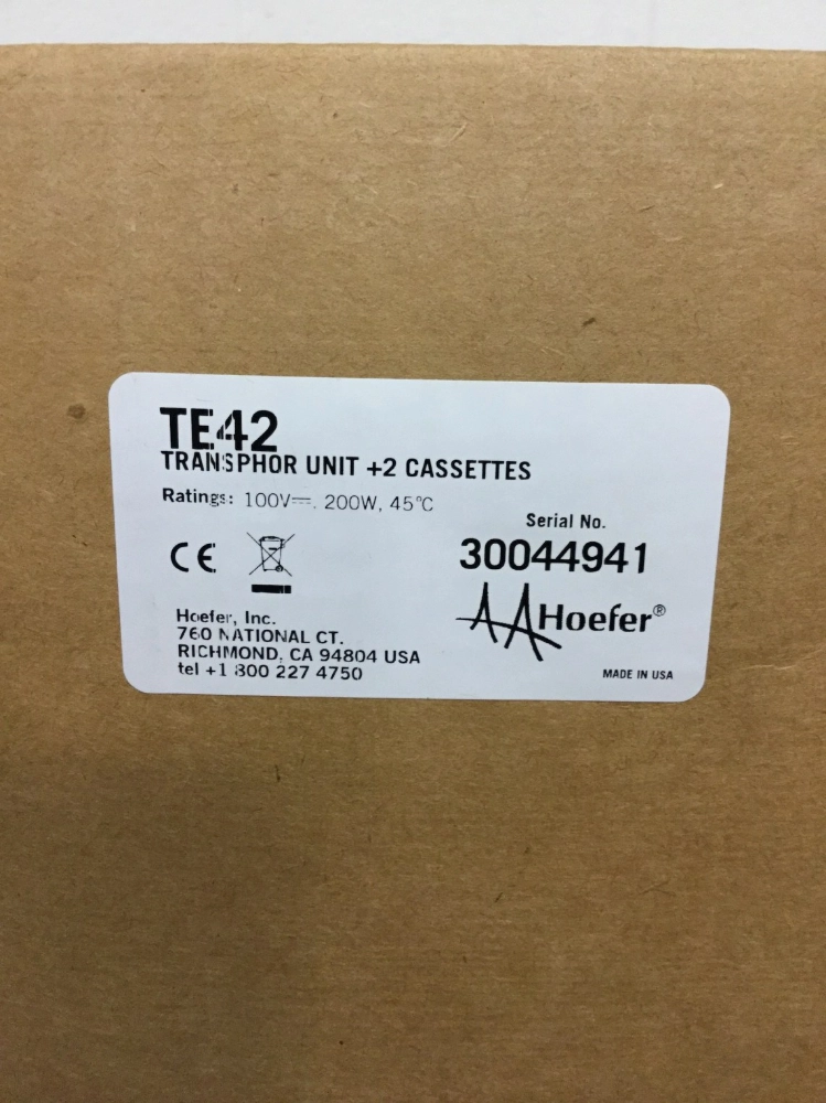 Hoefer TE42 Electrophoresis Transphor Unit +2 Cassettes | LabX.com