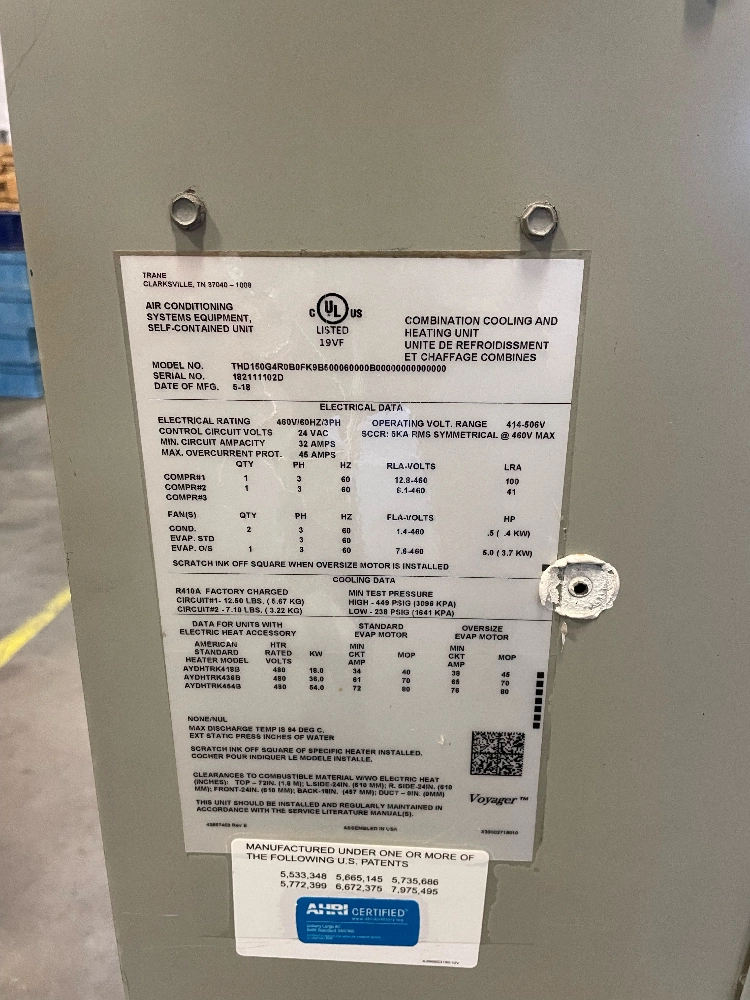 Trane Self-Contained Air Conditioning System | LabX.com