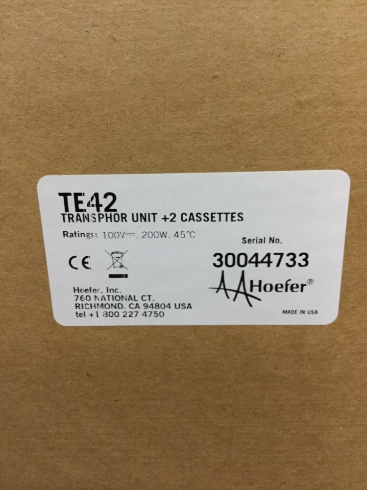 Hoefer TE42 Electrophoresis Transphor Unit +2 Cassettes | LabX.com