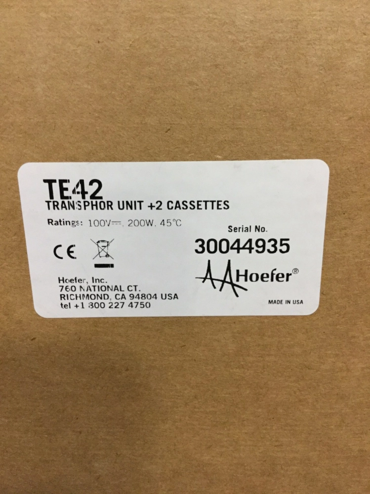 Hoefer TE42 Electrophoresis Transphor Unit +2 Cassettes | LabX.com