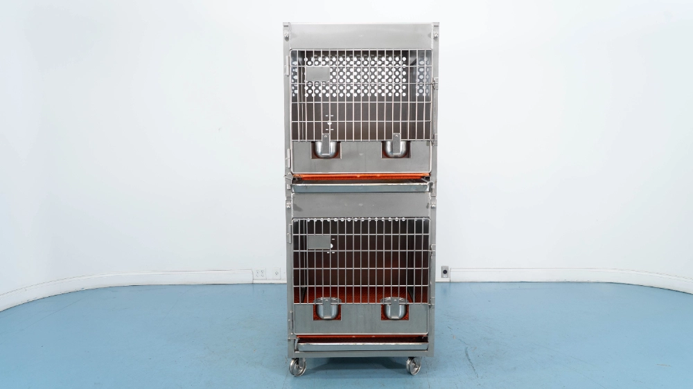 Suburban Surgical Stainless Steel Double Stacked Portable Dog Cage ...