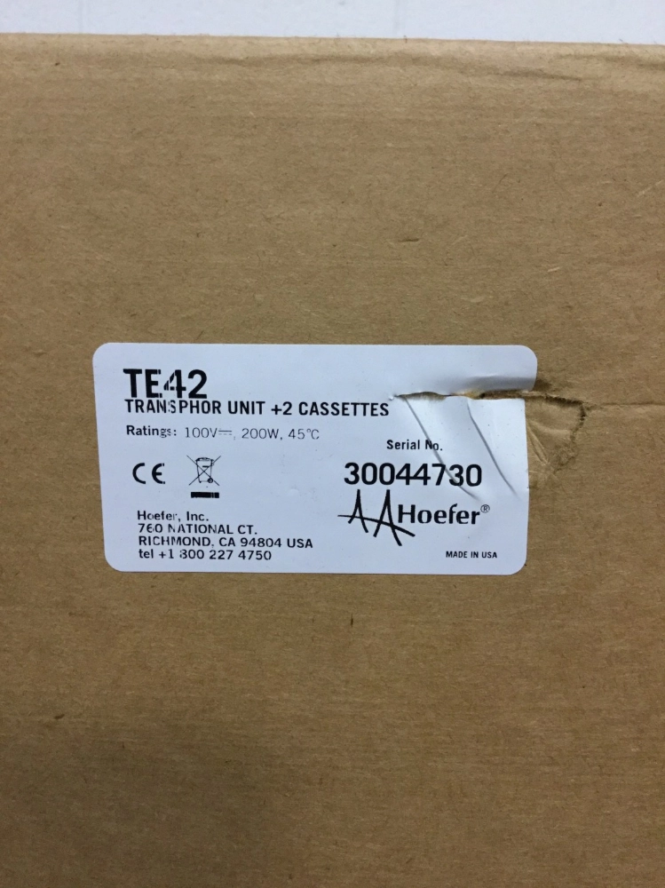 Hoefer TE42 Electrophoresis Transphor Unit +2 Cassettes | LabX.com