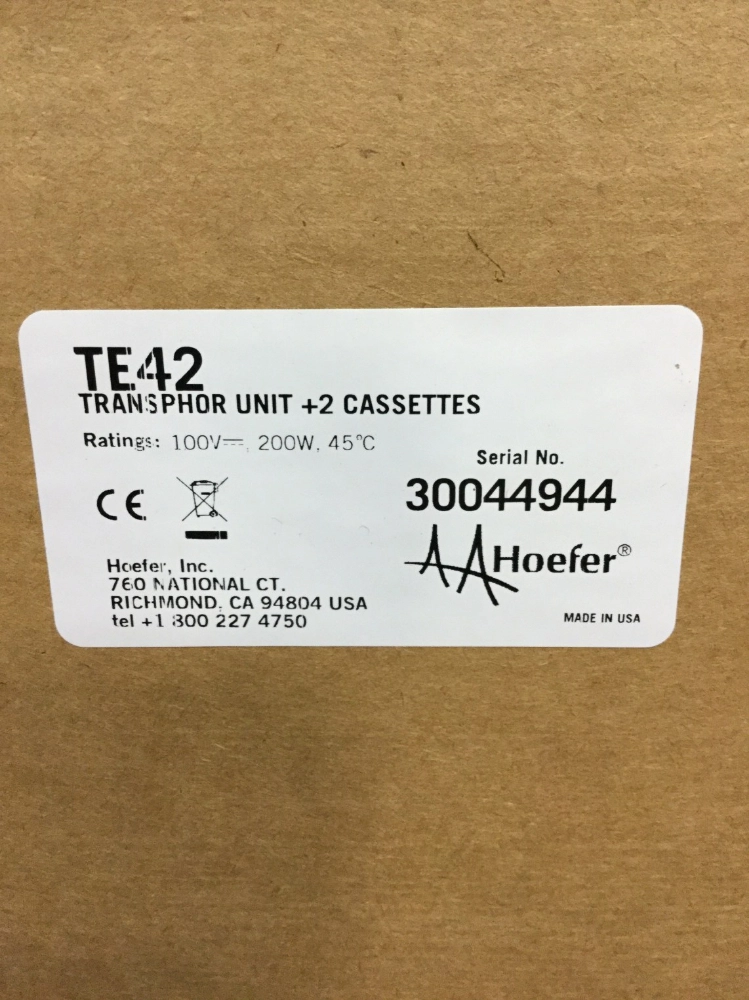 Hoefer TE42 Electrophoresis Transphor Unit +2 Cassettes | LabX.com