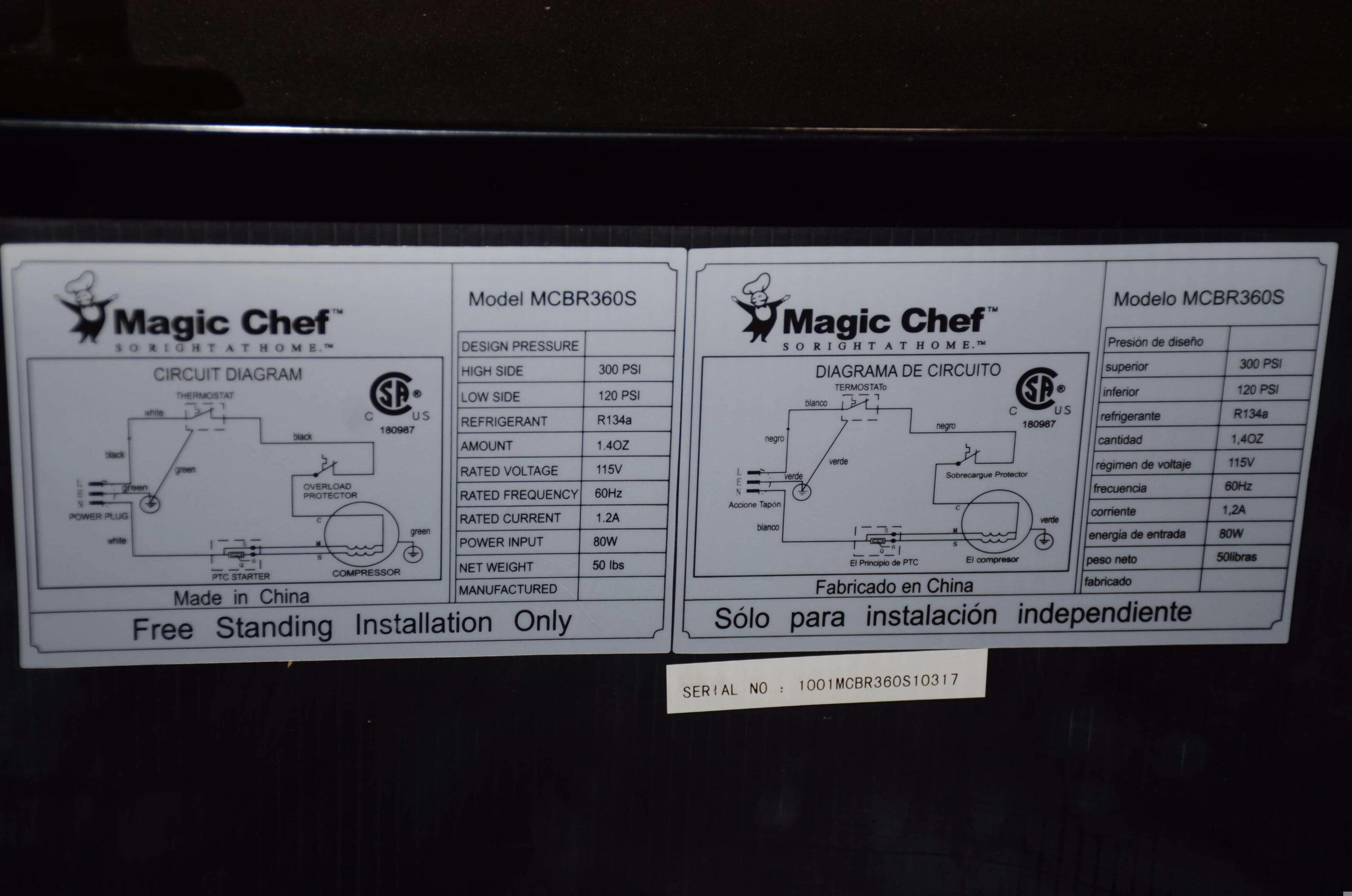 Magic Chef MCBR360S Refrigerator | LabX.com