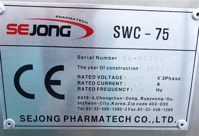 Sejong SWC-75 60,000/hr Capsule Weight Checker/Checkweigher | LabX.com