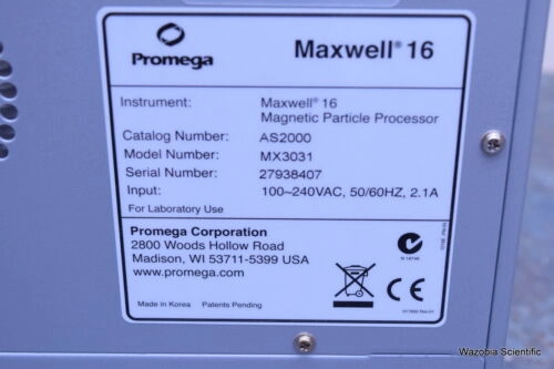 PROMEGA MAXWELL 16 DNA EXTRACTION PURIFICATION SYS | LabX.com PROMEGA MAXWELL 16 DNA EXTRACTION PURIFICATION SYS | LabX.com