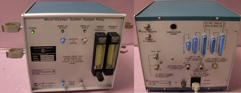 COLUMBUS INSTRUMENTS MICRO-OXYMAX SYSTEM SAMPLE PUMP MODEL: SYSTEM ...