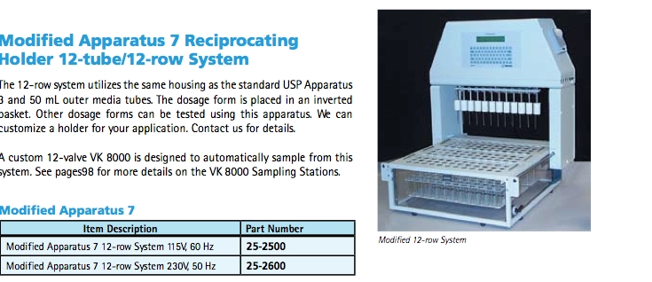 Varian Vankel USP Apparatus 7 Reciprocating Disk Modified System 12 ...