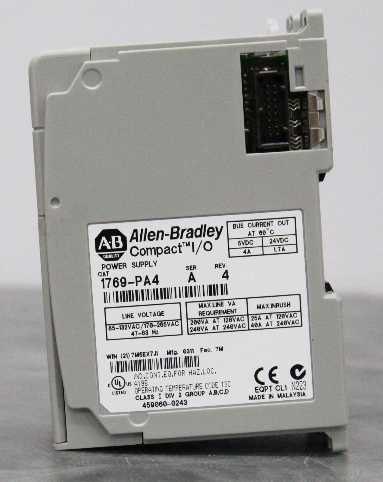 Allen-Bradley 1769-PA4 CompactLogix AC/DC Power Supply Module | LabX.com