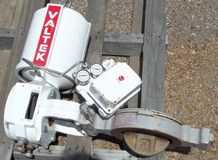 VALTEK BUTTERFLY VALVE WITH AIR ACTUATOR WITH CONTROLLER VAL DISK-SIZE ...