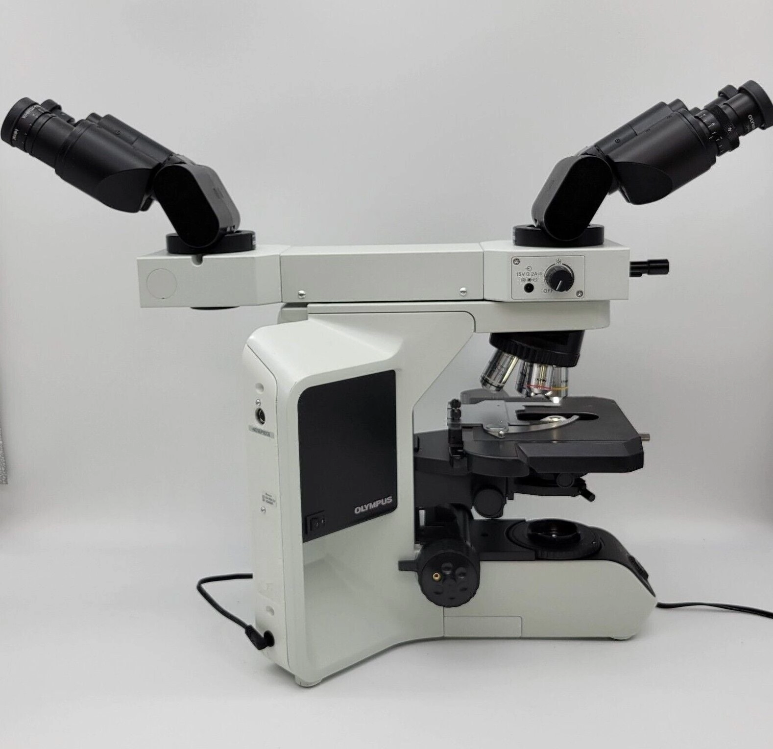 Olympus Microscope BX43 with Front to Back Bridge and 100x Objective (Dual Head) | LabX.com