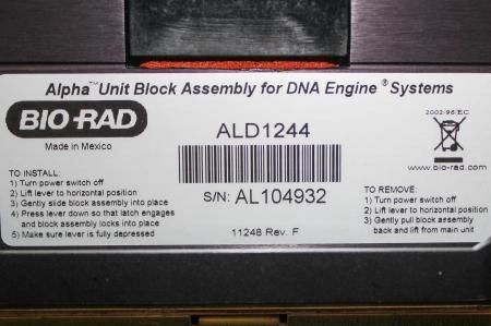 Bio Rad Dual Block Well DNA Engine Thermal Cycler Model: ALD1244 and ...