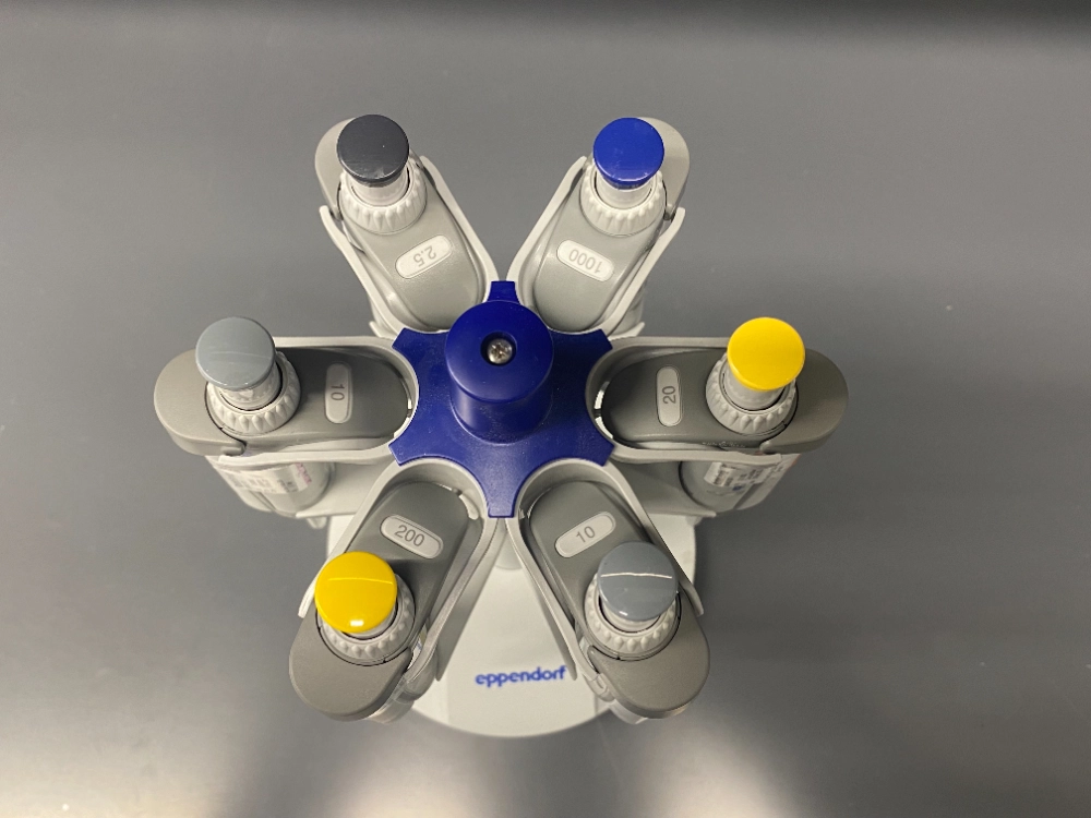 Eppendorf Research plus Single Channel Pipettes - Quantity 6 w/ Stand ...