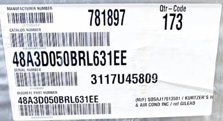 Carrier WeatherMaker Single Packaged Rooftop Unit 48A Model ...