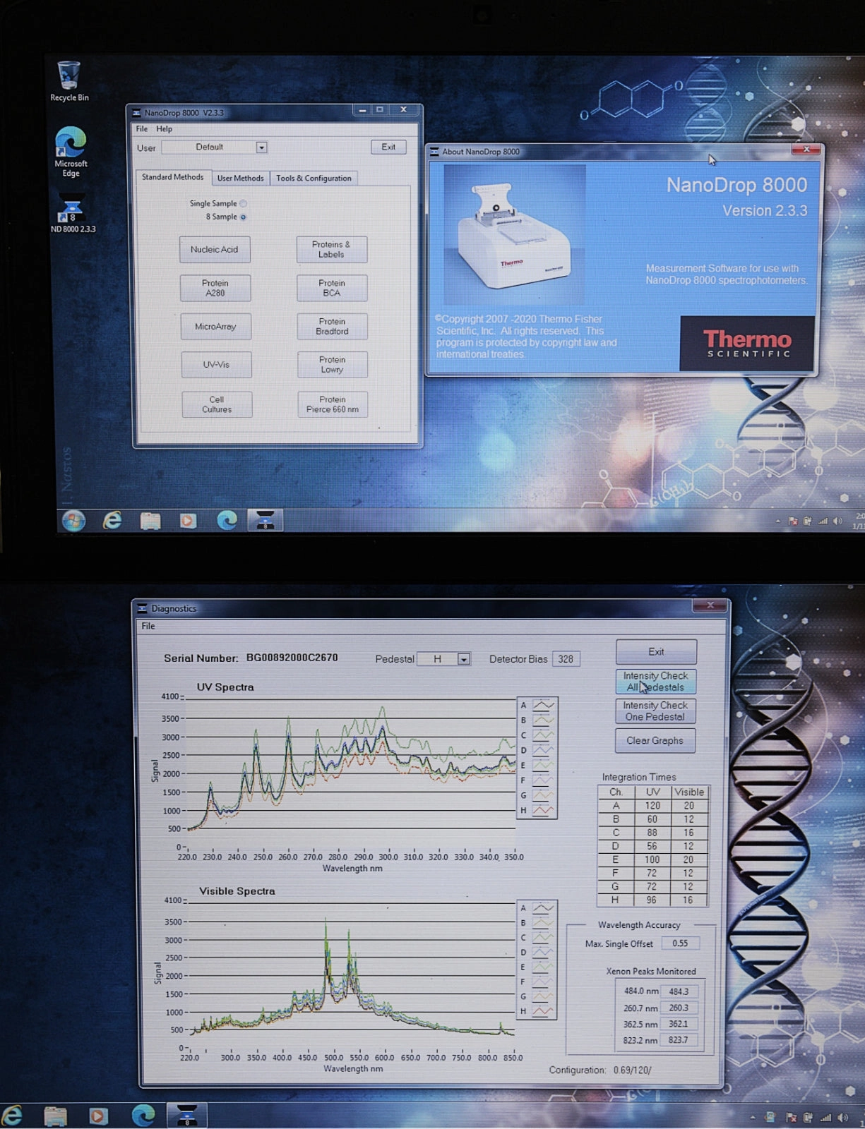 Thermo Scientific NanoDrop 8000 UV-Vis Spectrophotometer with Laptop ...