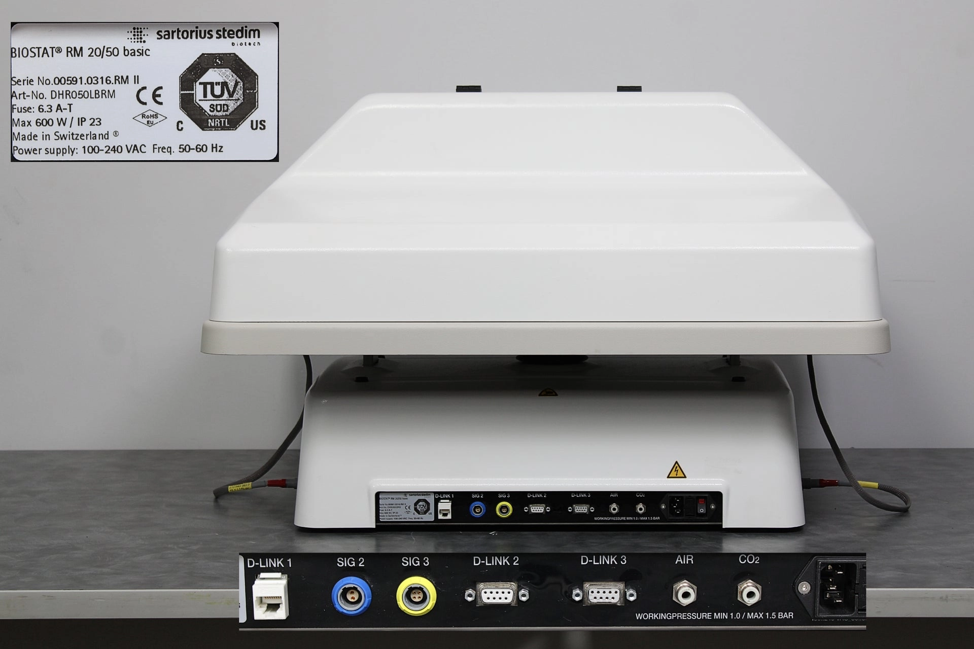 Sartorius Biostat Rm 20 50 Basic Rocker Wave Bioreactor With Lid And Heaters