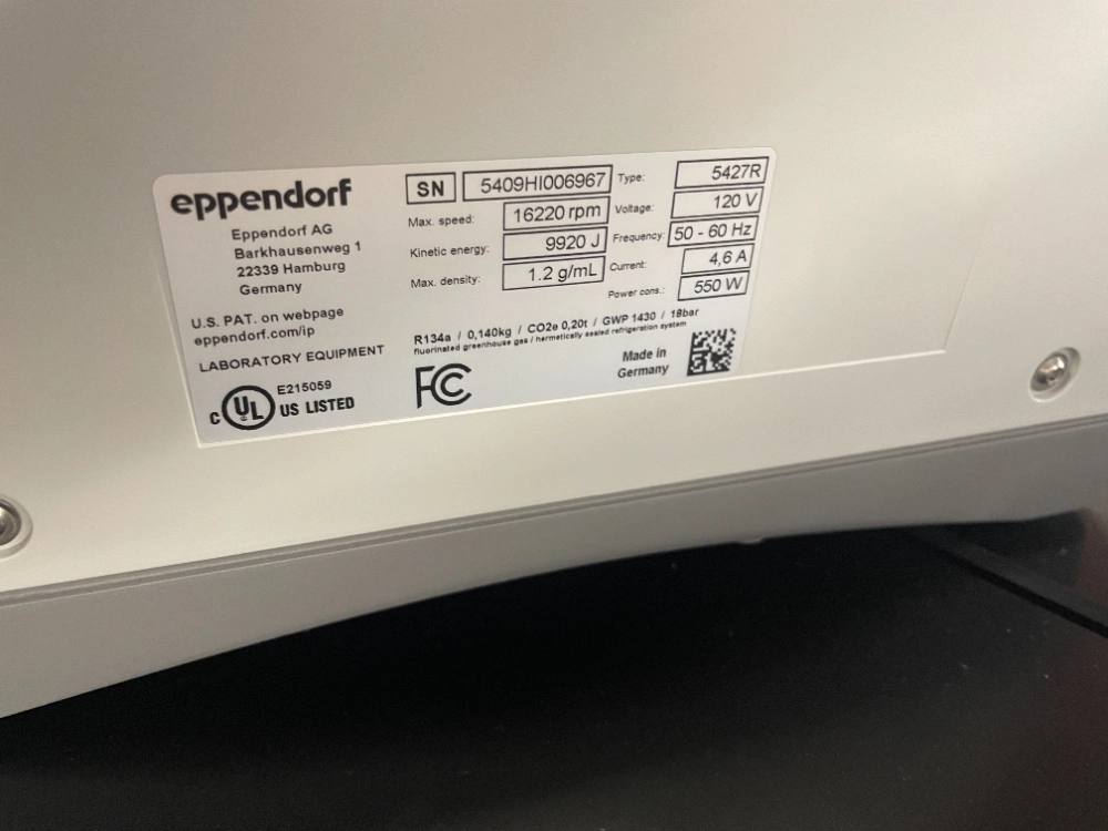Eppendorf 5427R Refrigerated Centrifuge | LabX.com