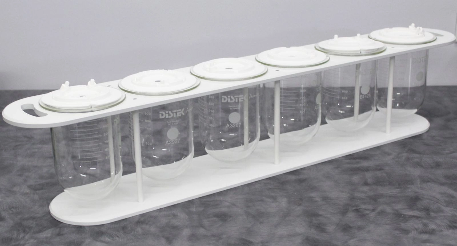 Distek 3010-0096 6 Dissolution Vessels w/ Caps and Rack for Bathless ...