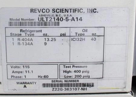 Revco ULT2140-5-A14 Ultra Low Temperature Lab Freezer -40C | LabX.com