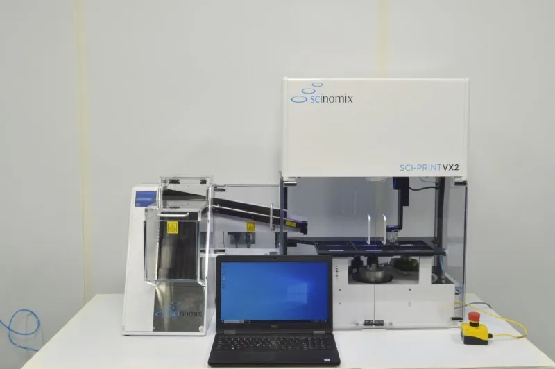 Scinomix Sci-Print VXL Tube Handler Labeler w/ VXQ Bulk Loader Pred VX2 ...