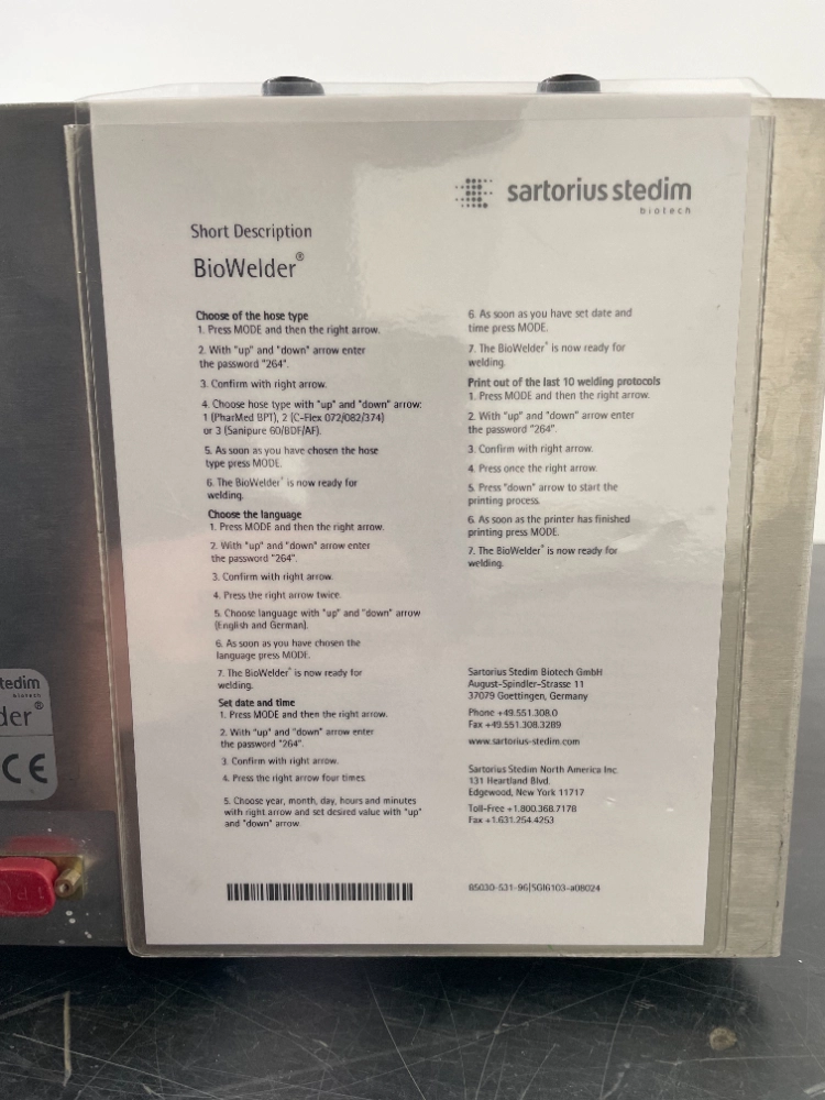 Sartorius Biowelder Tube Welder | LabX.com