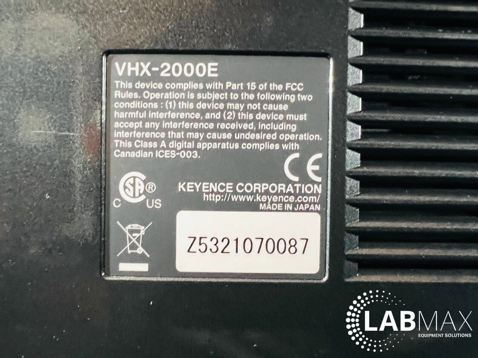 KEYENCE VHX-2000 Digital Microscope VH-Z250R Lens | LabX.com