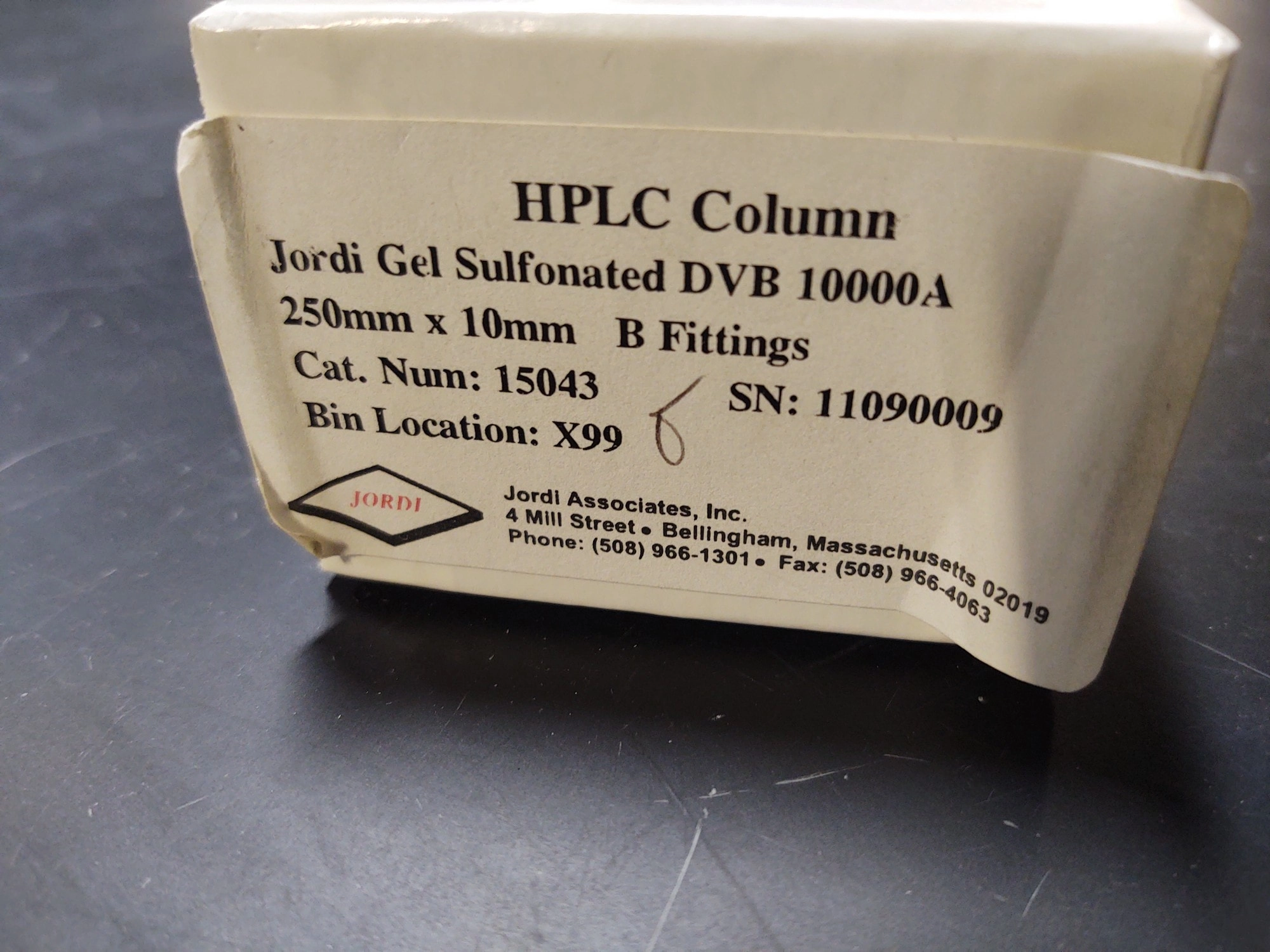 Jordi Labs 15043 Gel DVB Sulfonated Column 10000Å 250mm x 10mm B ...