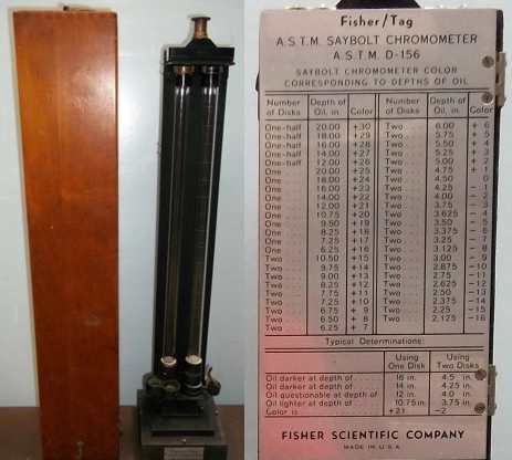 FISHER SCIENTIFIC CO FISHER / TAG SAYBOLT CHROMOMETER, ASTM D-156 ...