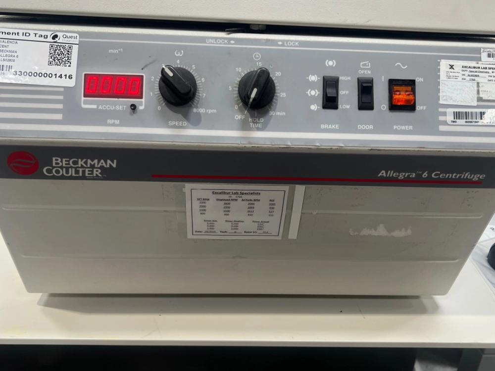 Beckman Coulter Allegra 6 Centrifuge | LabX.com