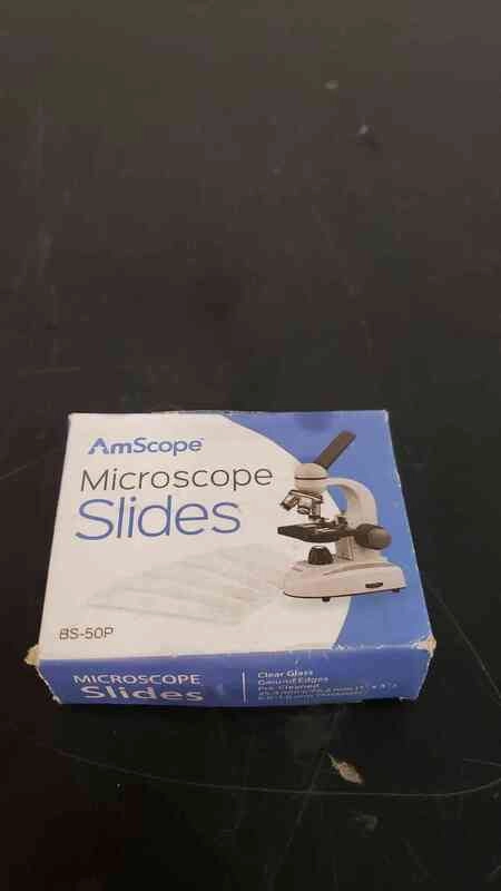 20W Binocular Halogen Microscope and AmScope Microscope Slides BS-50P ...