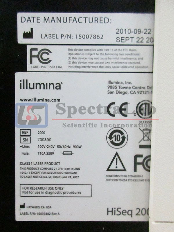 Illumina HiSeq 2000 DNA Sequencing System | LabX.com