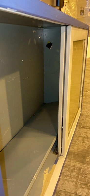 4' Lab Overhead Cabinet w Glass Sliding Doors | LabX.com