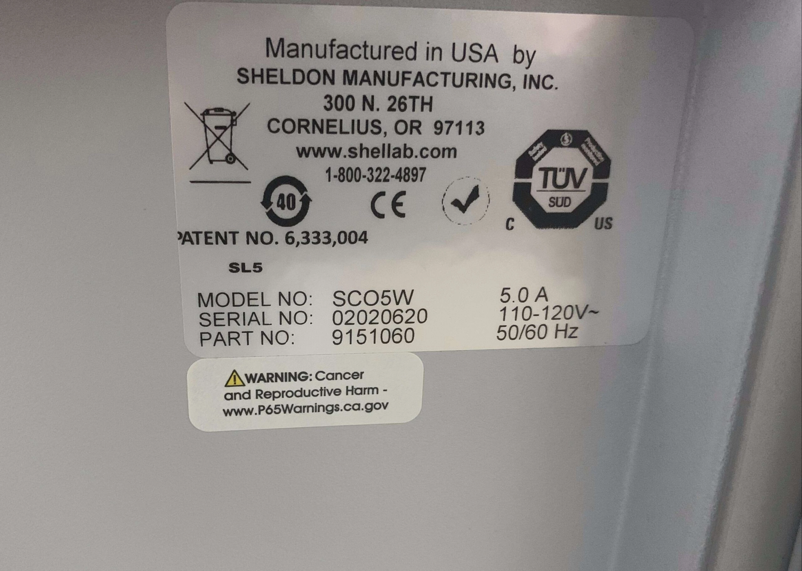Sheldon Manufacturing Water-Jacket CO2 Incubator SCO5W | LabX.com
