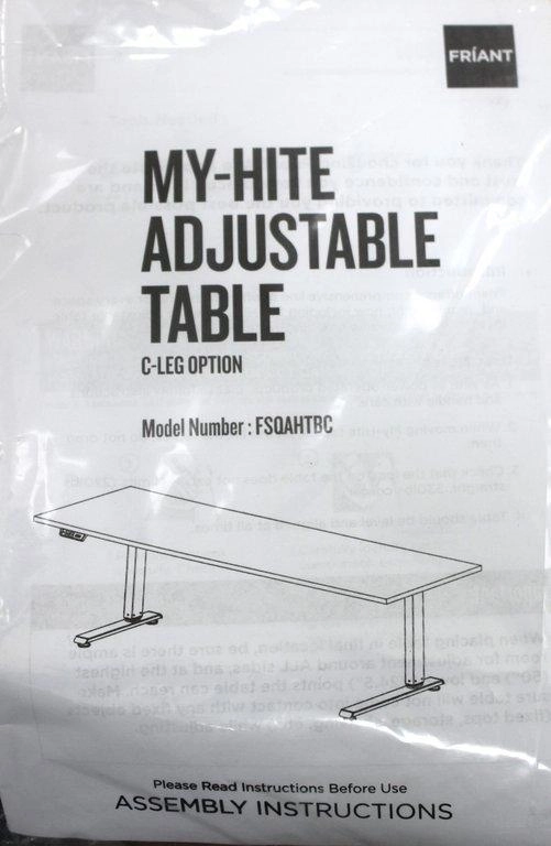 FRIANT C-LEG FSQAHT.BF.S3 My-Hite Adjustable Table Lab Workstation New - 3378174 | LabX.com