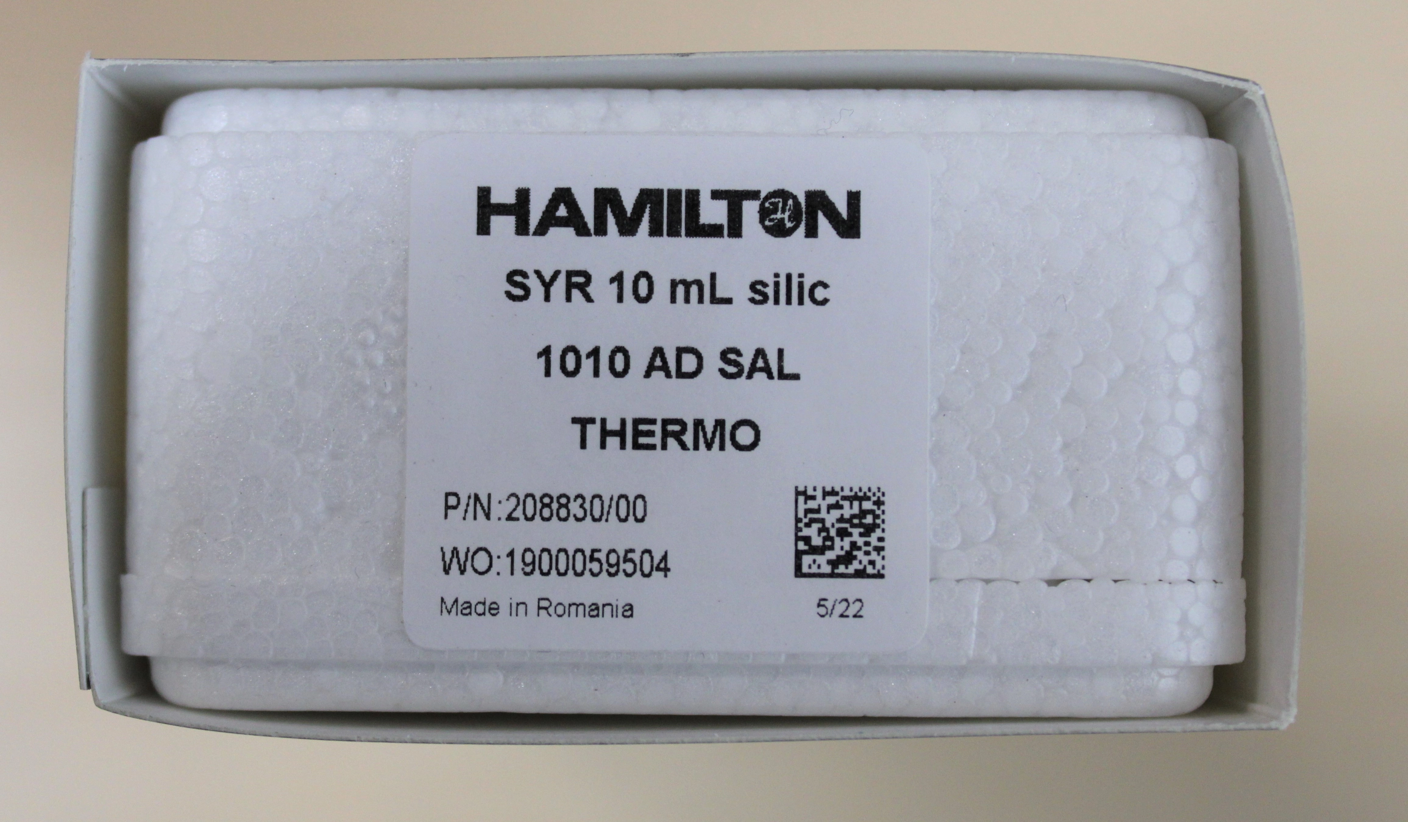 Hamilton Syr SYR 10mL silic 1010 AD SAL THERMO Liquid Handling ...