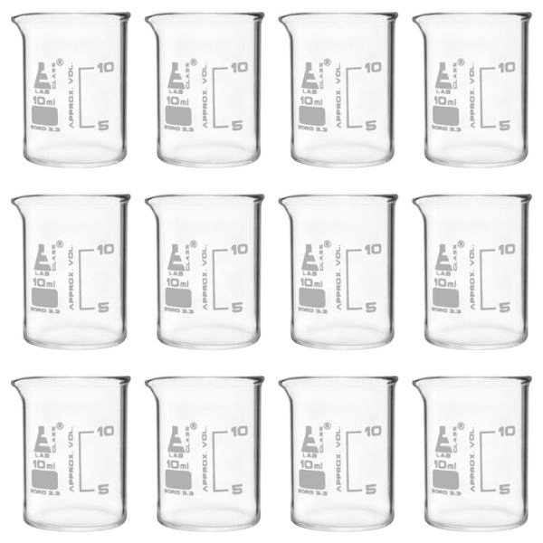 Eisco 10 ml Beakers ASTM - Low Form, Dual Scale Graduations ...