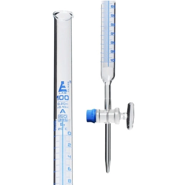 Eisco Schellbach Burette, 100mL - Class A - Glass Stopcock - Blue ...