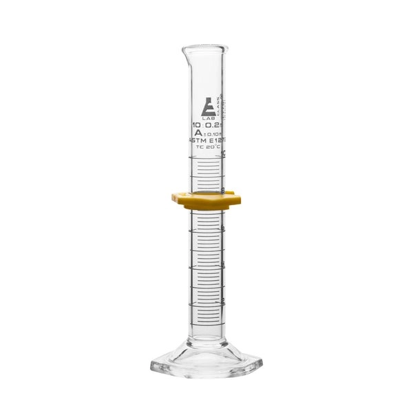 Eisco Graduated Cylinder, 10ml - Class A - Blue Graduations, Hexagonal ...