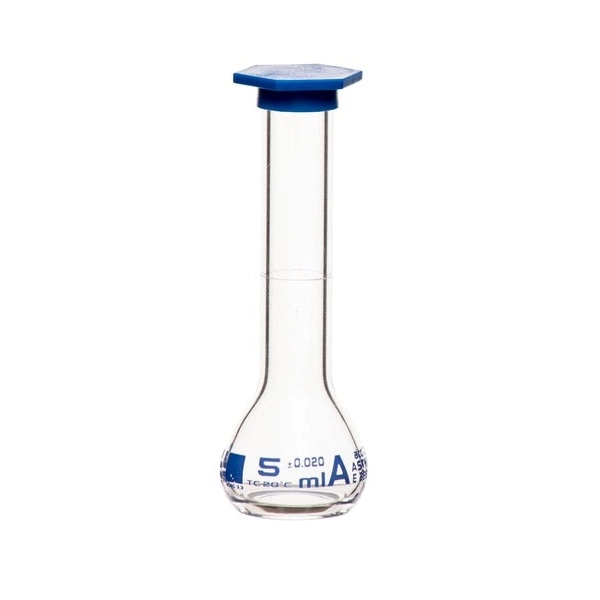 Eisco Volumetric Flask, 5ml - Class A, ASTM - Snap Cap, Tolerance ±0 ...