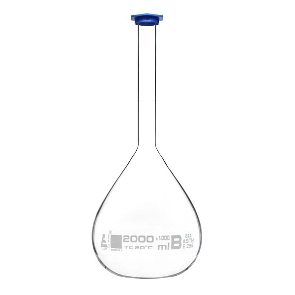 Eisco Volumetric Flask, 2000ml - ASTM, Class B Tolerance ±0.1000 ml ...