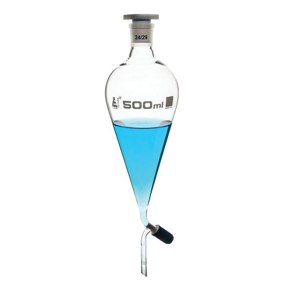 Eisco Separatory Funnel 500mL - Squibb (Conical) - 24/29 Plastic ...