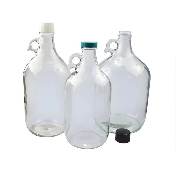 Qorpak 128oz Clear Jug with 38-400 Black Phenolic Pulp/Vinyl Lined Cap ...
