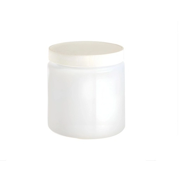 Qorpak 16oz Natural HDPE Straight Sided Round with 89-400 White PP ...