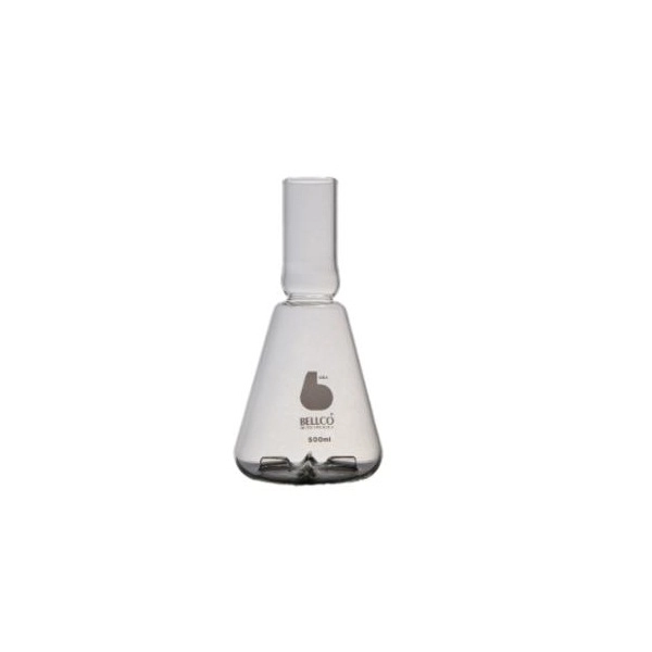Bellco Shake Flask w/ 4 Bottom Baffles Constriction & DSN, 500mL 38mm ...