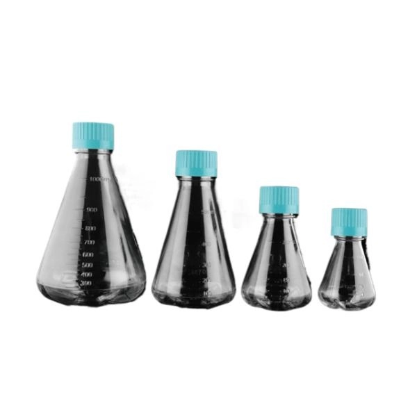 Bellco 250 mL PC Conical Erlenmeyer Flasks, Flat, Vent Filter Caps ...